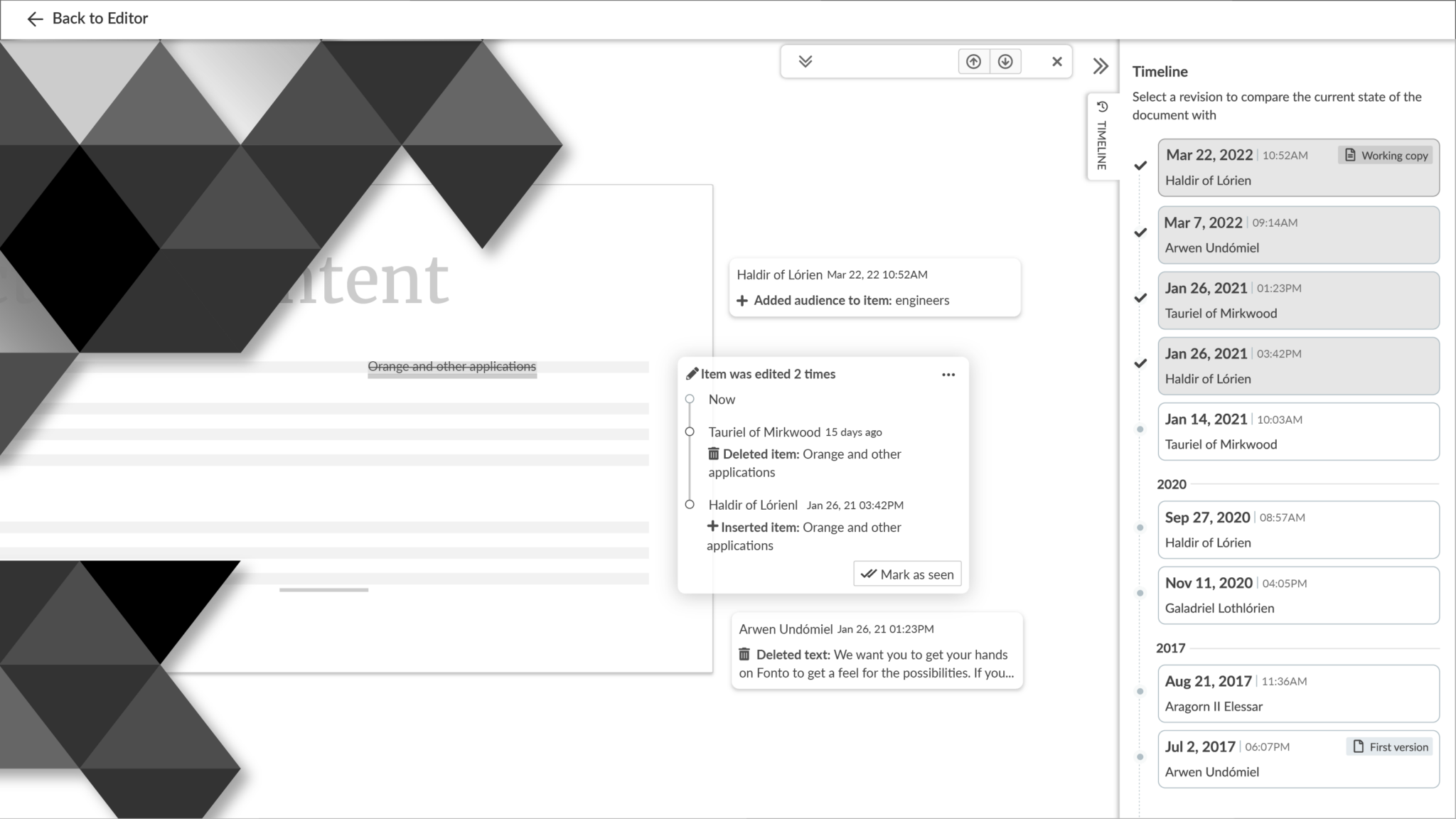 Revamping Fonto Document History | Fonto