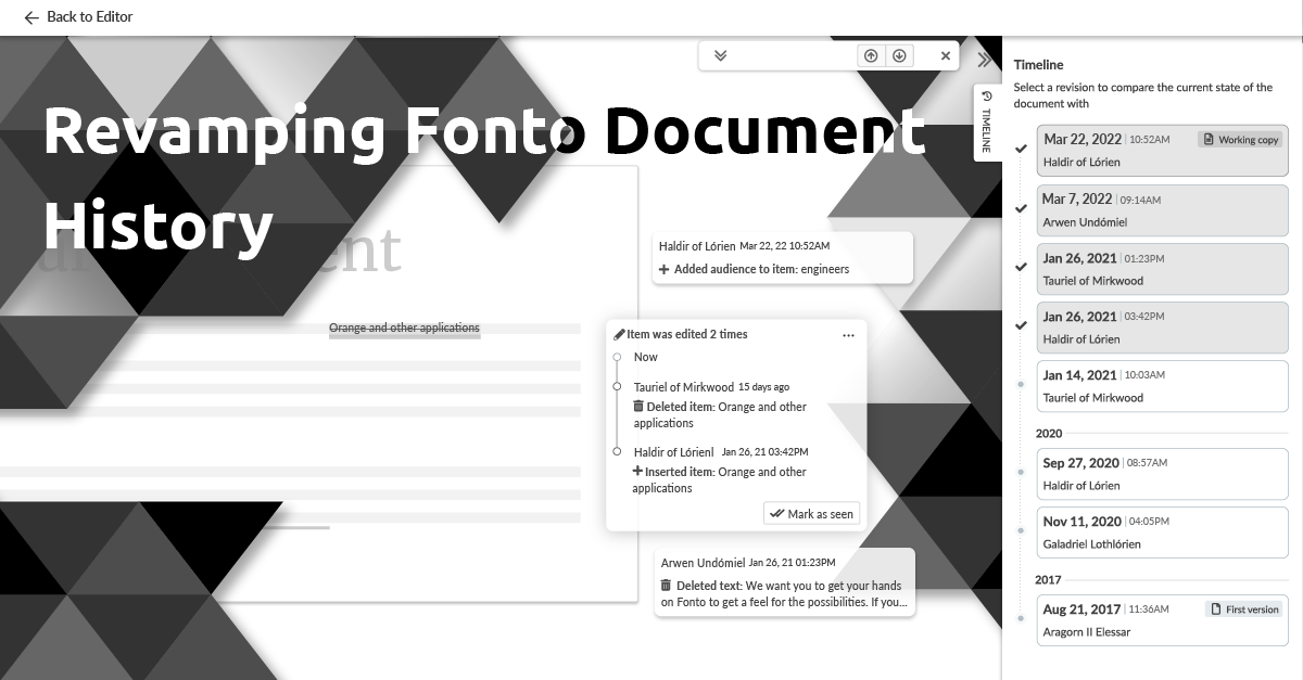 Revamping Fonto Document History | Fonto